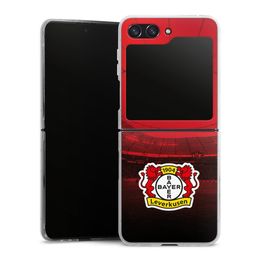 DeinDesign Galaxy Z Flip 5 Handy Hard Case Schutzh&uuml;lle transparent Smartphone Handy H&uuml;lle Bayer 04 Leverkusen Official Licensed Product Stadium Hard Case