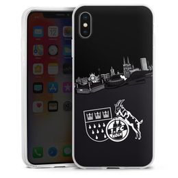 DeinDesign iPhone Xs Max Handy Silikon H&uuml;lle Case transparent Handyh&uuml;lle Skyline Official Licensed Product 1. Fc K&ouml;ln Silikon Case