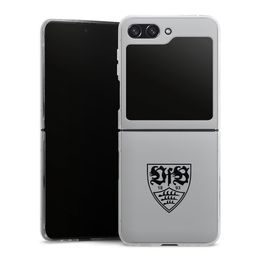DeinDesign Galaxy Z Flip 5 Handy Hard Case Schutzh&uuml;lle transparent Smartphone Handy H&uuml;lle Vfb Stuttgart Official Licensed Product Logo Hard Case