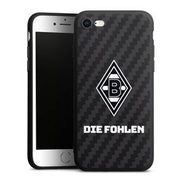 DeinDesign iPhone SE (2020) Handy Premium Silikon H&uuml;lle Handyh&uuml;lle schwarz Case Carbon Borussia M&ouml;nchengladbach Gladbach Silikon Premium Case