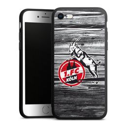 DeinDesign iPhone SE (2022) Handy Premium Silikon H&uuml;lle Handyh&uuml;lle schwarz Case 1. Fc K&ouml;ln Wooden Look Official Licensed Product Silikon Premium Case