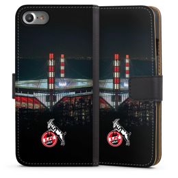 DeinDesign iPhone 8 Handy Klapph&uuml;lle Handyh&uuml;lle aus Kunst Leder schwarz Flip Case Stadium 1. Fc K&ouml;ln Official Licensed Product Sideflip mit Lasche