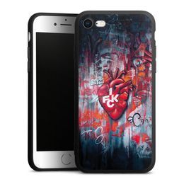 DeinDesign iPhone SE (2020) Handy Premium Silikon H&uuml;lle Handyh&uuml;lle schwarz Case 1. Fc Kaiserslautern Heart 1. Fck Silikon Premium Case