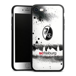 DeinDesign iPhone SE (2020) Handy Premium Silikon H&uuml;lle Handyh&uuml;lle schwarz Case Logo Sc Freiburg Skyline Silikon Premium Case