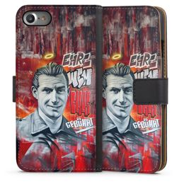 DeinDesign iPhone SE (2020) Handy Klapph&uuml;lle Handyh&uuml;lle aus Kunst Leder schwarz Flip Case 1. Fck 1. Fc Kaiserslautern Fritz Walter Sideflip mit Lasche