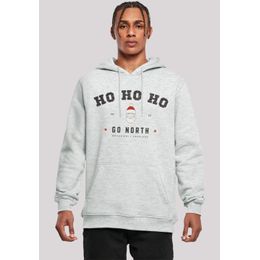 F4NT4STIC Kapuzenpullover Ho Ho Ho Santa Claus Weihnachten Weihnachten, Geschenk, Logo, grau, M, heather grey