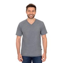 TRIGEMA T-Shirt TRIGEMA V-Shirt DELUXE Baumwolle (1-tlg), grau