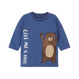 name it - Langarmshirt NBMSOLFO BEAR HUG in bijou blue, Gr.56