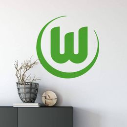 Fußball Wandtattoo Vfl Wolfsburg Logo Grün Bundesliga Verein Fan Aufkleber Wandbild selbstklebend 20x20cm - grün