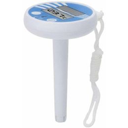Qiedie - Schwimmendes Pool-Thermometer, solarbetriebenes digitales Wassertemperaturmessgerät mit Kette für Außen-/Innenschwimmbäder, Badewasser,