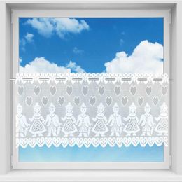 Bistrogardine in weiß, Maße (BxL) 160 x 50 cm - Design: Trachtenpaar - Trachtenpaar