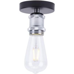 E27 Metall Retro Industriell Style Deckenlampe für Schlafzimmer Wohnzimmer Beleuchtung Deckenleuchte Silber