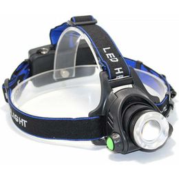 Qiedie - 8000 Lumen T6/L2 LED-Stirnlampe, wiederaufladbar, 3 Modi, zoombar, wasserdicht, Stirnlampe, Taschenlampe, Stirnlampe