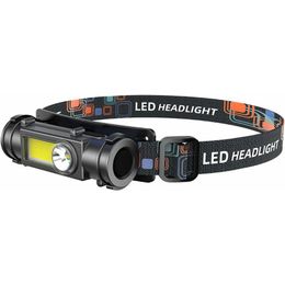 Qiedie - Scheinwerfer, usb wiederaufladbar, LED-Lampe, ultrahelle Stirnlampe, Taschenlampe, 5 led, 4 Modi, wasserdicht, leistungsstarke Stirnlampe,
