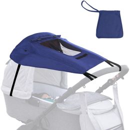 Kinderwagen Sonnensegel, Sonnensegel für Kinderwagen, uv 50+ verstellbarer Sonnenschutz mit Aufbewahrungstasche Marineblau - Marineblau - Swanew
