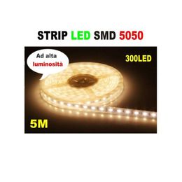 Meditrade GmbH Trade Shop Traesio - Wasserbeständiger LED-Streifen - 5 Meter - SMD5050 warm weiss - 300 l -1 Ampere-