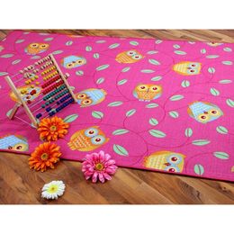 Snapstyle - Kinder Spielteppich Eule Pink - 80x200 cm