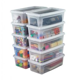 Aufbewahrungsbox aus Kunststoff, Büro-Aufbewahrungsbox mit 10 x 5L-Boxen, MCB-5, Transparent, B34 x T19 x H11 cm - IRIS OHYAMA