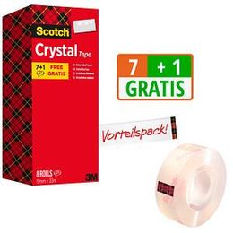 7 + 1 GRATIS: Scotch Crystal Klebefilm kristall-klar 19,0 mm x 33,0 m 7 Rollen + GRATIS 1 Rollen