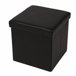 ECHTWERK Hocker mit Stauraum Store Cube EW-SW-0410 schwarz Kunstleder