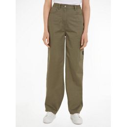 Calvin Klein Jeans Stretch-Hose STRETCH TWILL HIGH RISE STRAIGHT, grün