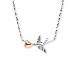 Engelsrufer Kette mit Anhänger Schmuck Geschenk, Schwalbe und Herz, Liebe schenken, ERN-LOVE-BIRD-BIR, goldfarben|silberfarben