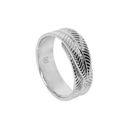 Sprezzi Fashion Fingerring Silber Männerring Bandring Feder Design minimalistisch 925 Silber (inkl. Schmuck-/Geschenketui sowie kostenlosem Polier-/Pflegetuch)