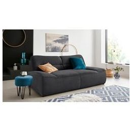 2-Sitzer DOMO collection "Cesena" Sofas Gr. B/H/T: 200cm x 81cm x 109cm, Struktur fein, mit Wellenunterfederung, grau (anthrazit)