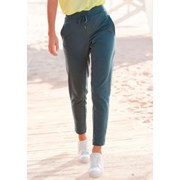 Venice Beach Sweathose blau Gr. 34 für Damen. Mit Logodruck. Figurumspielend. Nachhaltig.