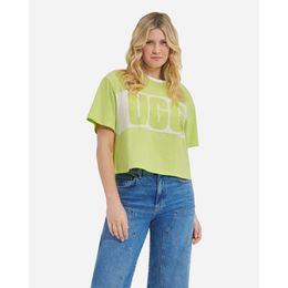 UGG Australia UGG® Jordene Colorblock-T-Shirt mit Logo für Damen in Vibrant Green, Größe L, Baumwolle