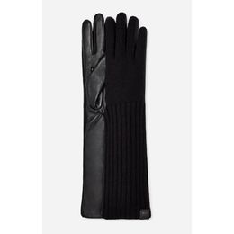 UGG Australia UGG® Handschuhe aus Leder und Strick für Damen in Black, Größe S