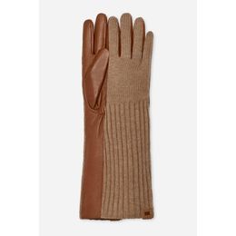 UGG Australia UGG® Handschuhe aus Leder und Strick für Damen in Brown, Größe M