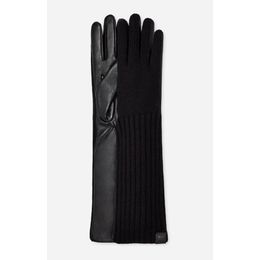UGG Australia UGG® Handschuhe aus Leder und Strick für Damen in Black, Größe M