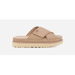 UGG Australia UGG® Goldenstar Cross Slide für Damen | UGG® EU in Brown, Größe 38, Veloursleder