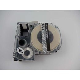 Schriftband-Kassette kompatibel mit KingJim SR950, SR750 Etiketten-Drucker 24mm Weiß auf Transparent - vhbw