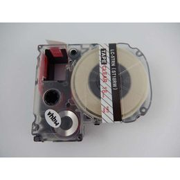 Schriftband-Kassette kompatibel mit KingJim SR530C, SR550, SR530, SR6700D, SR3900P, SR750, SR40 Etiketten-Drucker 18mm Rot auf Transparent - vhbw