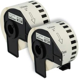 Set 2x Etiketten-Rolle 50mm x 30,48m kompatibel mit Brother pt QL-1100 Series, QL-1110 Etiketten-Drucker - Premium - vhbw