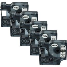 5x Schriftband-Kassette kompatibel mit Dymo LabelManager 210D, 260P, 280, 160, 200, 100 Plus, 100, 120P Etiketten-Drucker 9mm Schwarz auf Weiß - vhbw