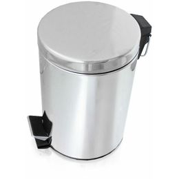 BITUXX - Abfalleimer Kosmetikeimer 3L Mülleimer Treteimer Badeimer 3 Liter für Küche Bad Haushalt - Silber