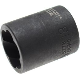 BGS-technic Spiral-Profil-Steckschlüssel-Einsatz / Schraubenausdreher Antrieb Innenvierkant 10 mm (3/8) sw 18 mm