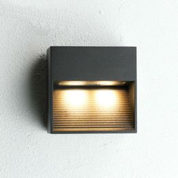 Licht-Erlebnisse LED Außenlampe Wand IP54 Gold Schwarz Terrasse Garten 150 lm Aluminium Modern - Schwarz