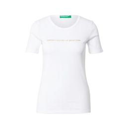 United Colors Of Benetton T-Shirt Damen Größe XXS gold / weiß
