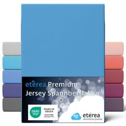 Etérea - Premium Jersey Spannbettlaken Hellblau 90x200 - 100x200 cm - Hellblau