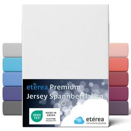 Premium Jersey Spannbettlaken Weiss 90x200 - 100x200 cm - Weiss - Etérea