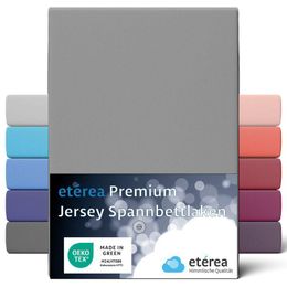 Premium Jersey Spannbettlaken Grau 90x200 - 100x200 cm - Grau - Etérea