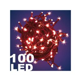 Meditrade GmbH Trade Shop Traesio - lichterkette 100 led glühwürmchen rotes licht mit controller 8 funktionen
