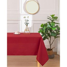 Tischdecke fleckabweisend uni rot rechteckig 145 x 240 cm - Rouge