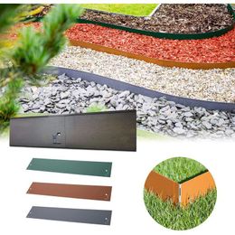 Rasenkanten Metall 18.5 cm x 120 cm Beeteinfassung Beetumrandung Beetbegrenzungen, Color:braun - Farbe: Braun