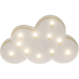 Qiedie - Wolkenförmige LED-Nachtlampe, batteriebetriebenes LED-Nachtlicht für Mädchen, dekorative Tischlampe für Baby-Kind-Schlafzimmer,