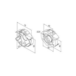 Kompakter Aluminiumträger mit 2-Loch-Achsenabstand 48 und 60 mm Nice 535.10091